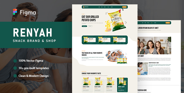 Renyah - Snack Brand & Shop Figma Template by creedcreatives | ThemeForest